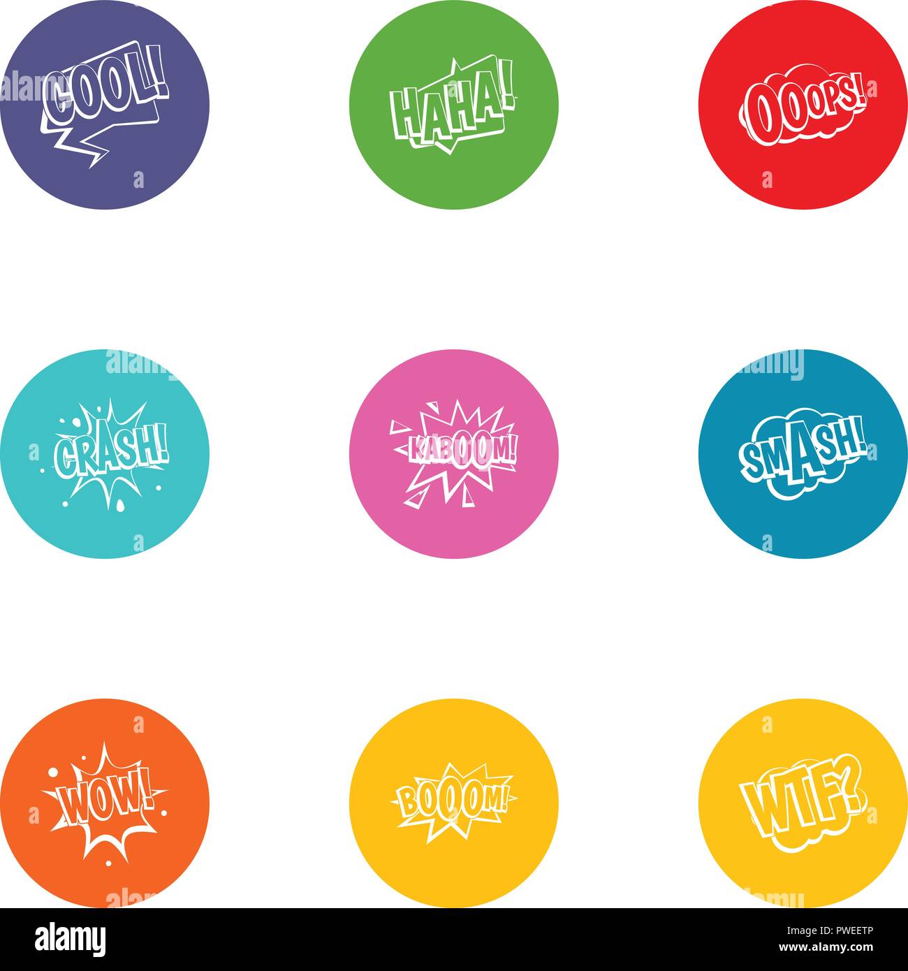 Surprise icons set, flat style Stock Vector Image & Art - Alamy