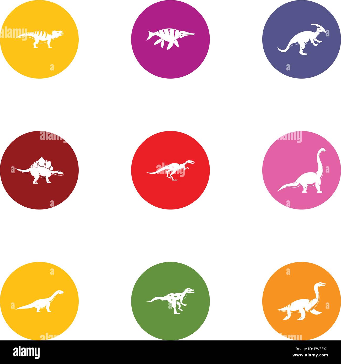 Extinct icons set, flat style Stock Vector Image & Art - Alamy