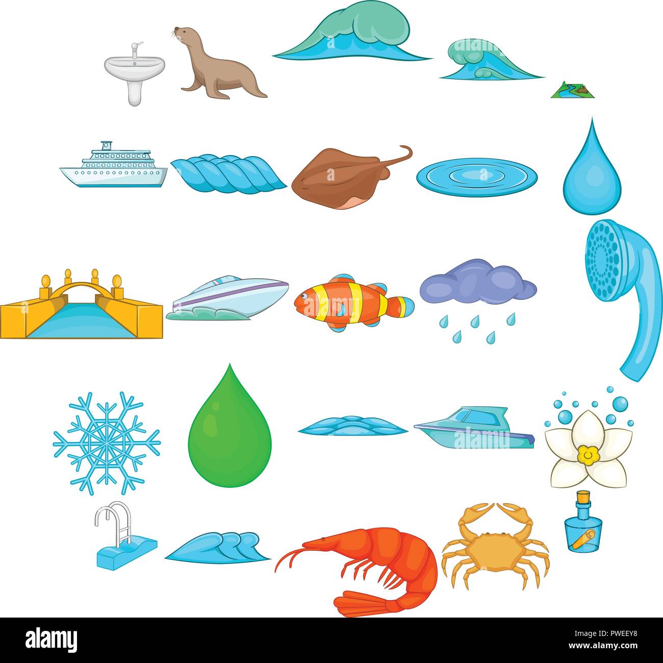 Basin icons set, cartoon style Stock Vector Image & Art - Alamy