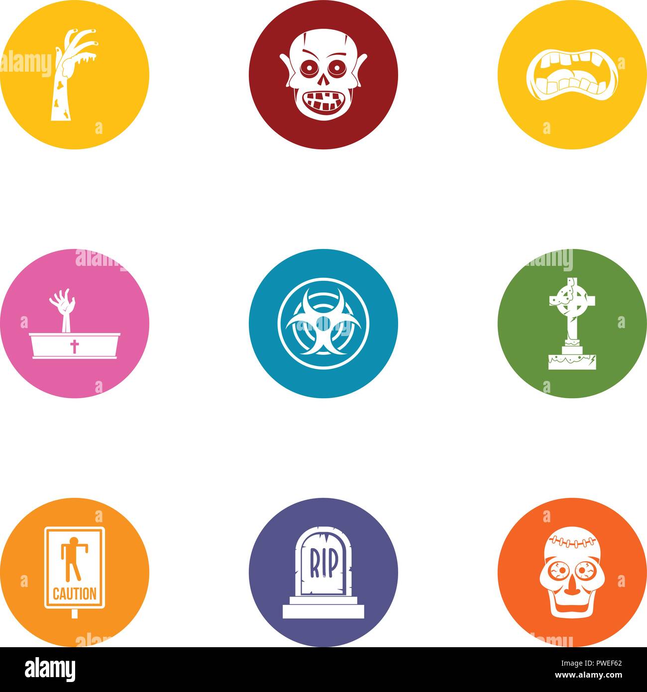 Dead guy icons set, flat style Stock Vector Image & Art - Alamy