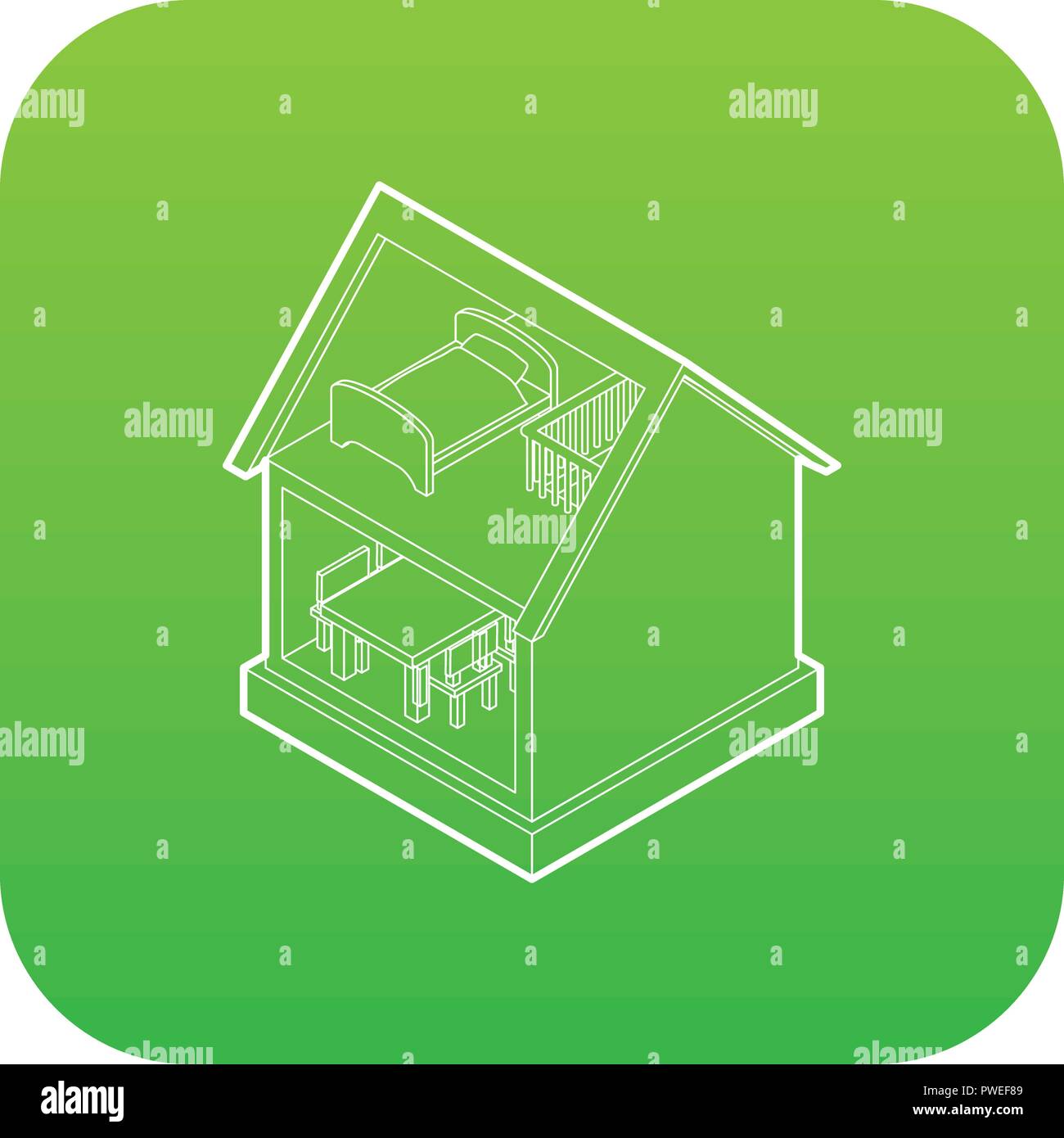 Toy house icon green vector Stock Vector Image & Art - Alamy