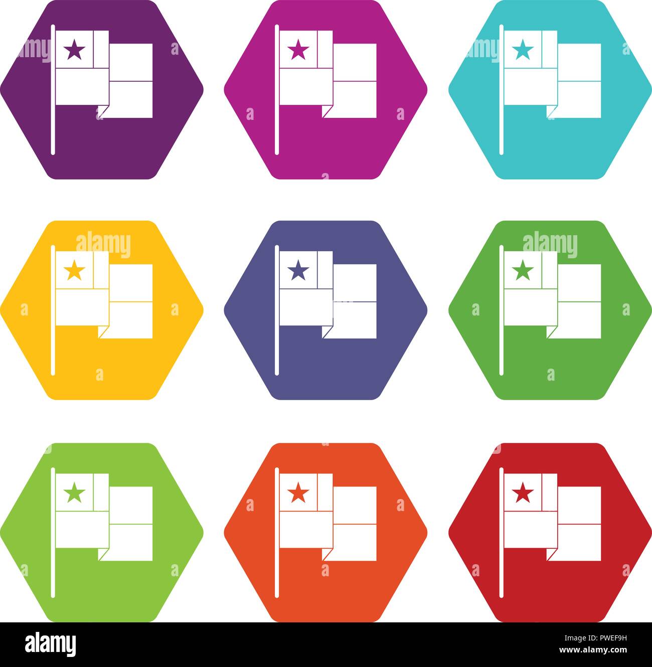 Chile flag icons set 9 vector Stock Vector Image & Art - Alamy