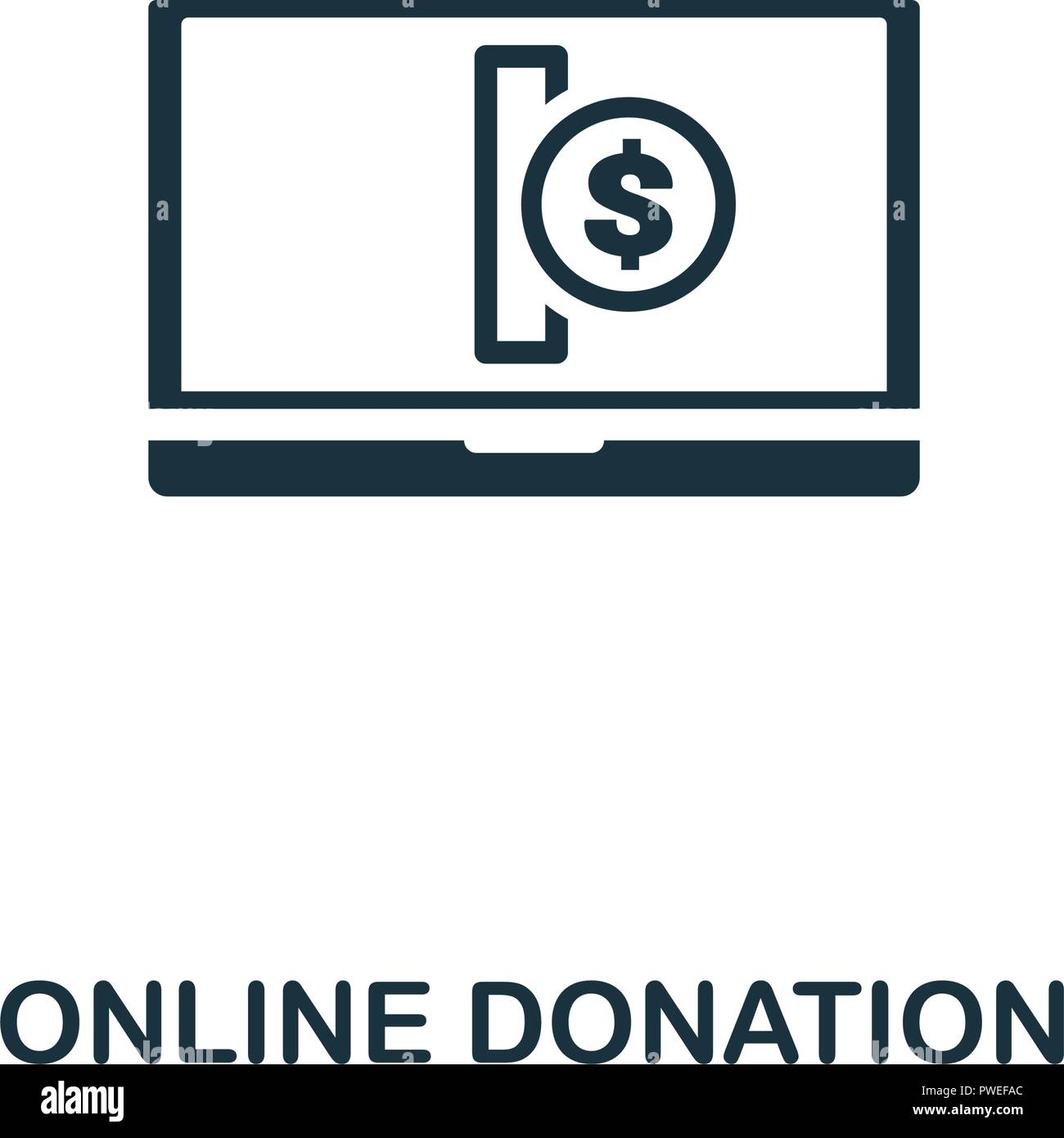 Online Donation icon. Premium style design from crowdfunding collection ...