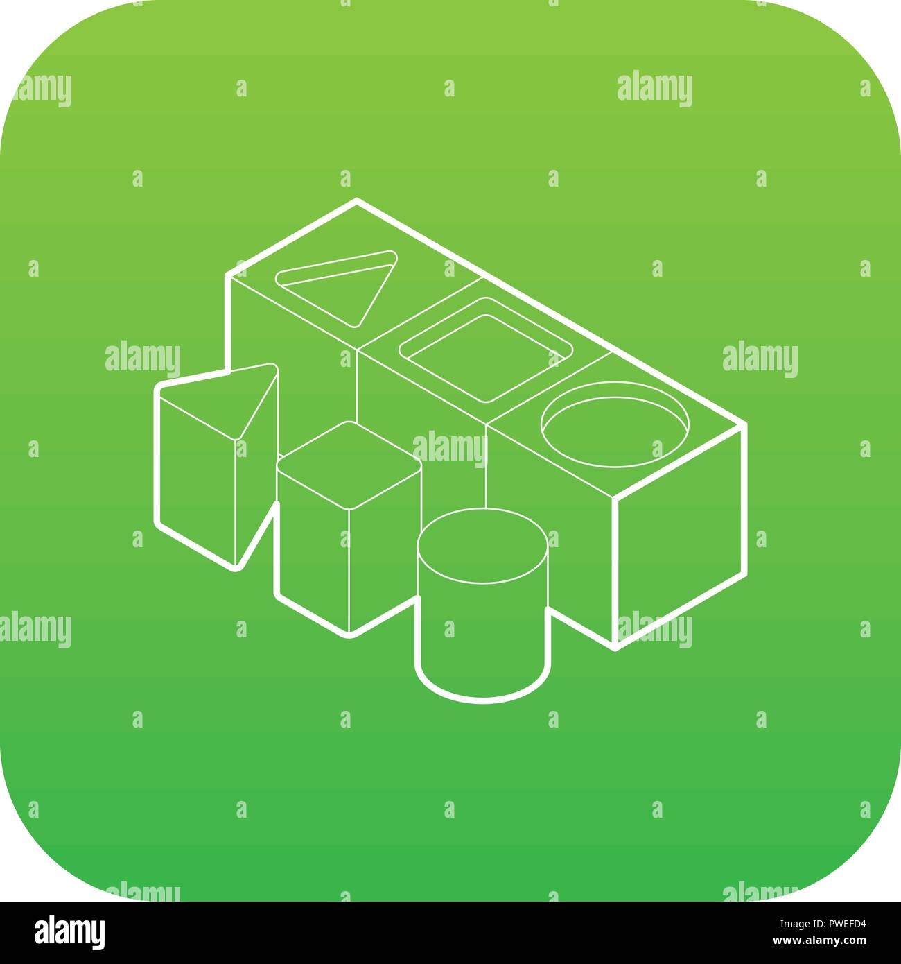Shape sorter toy icon green vector Stock Vector Image & Art - Alamy