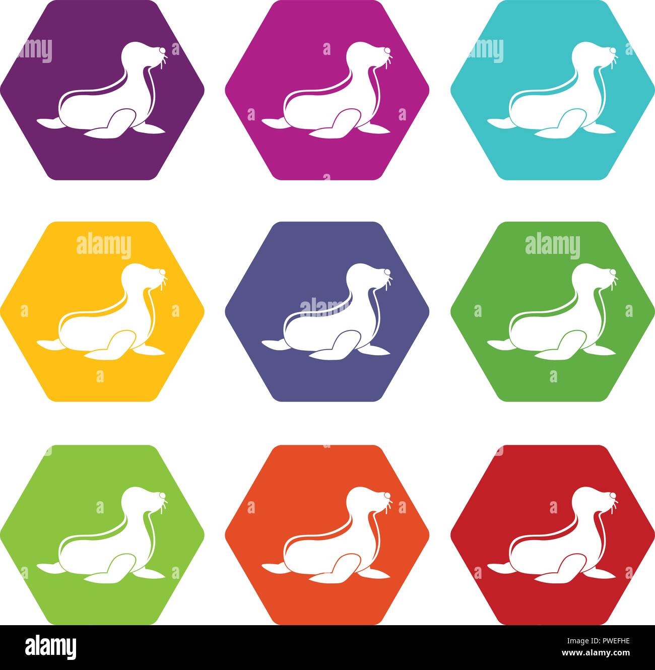 Seal icons set 9 vector Stock Vector Image & Art - Alamy