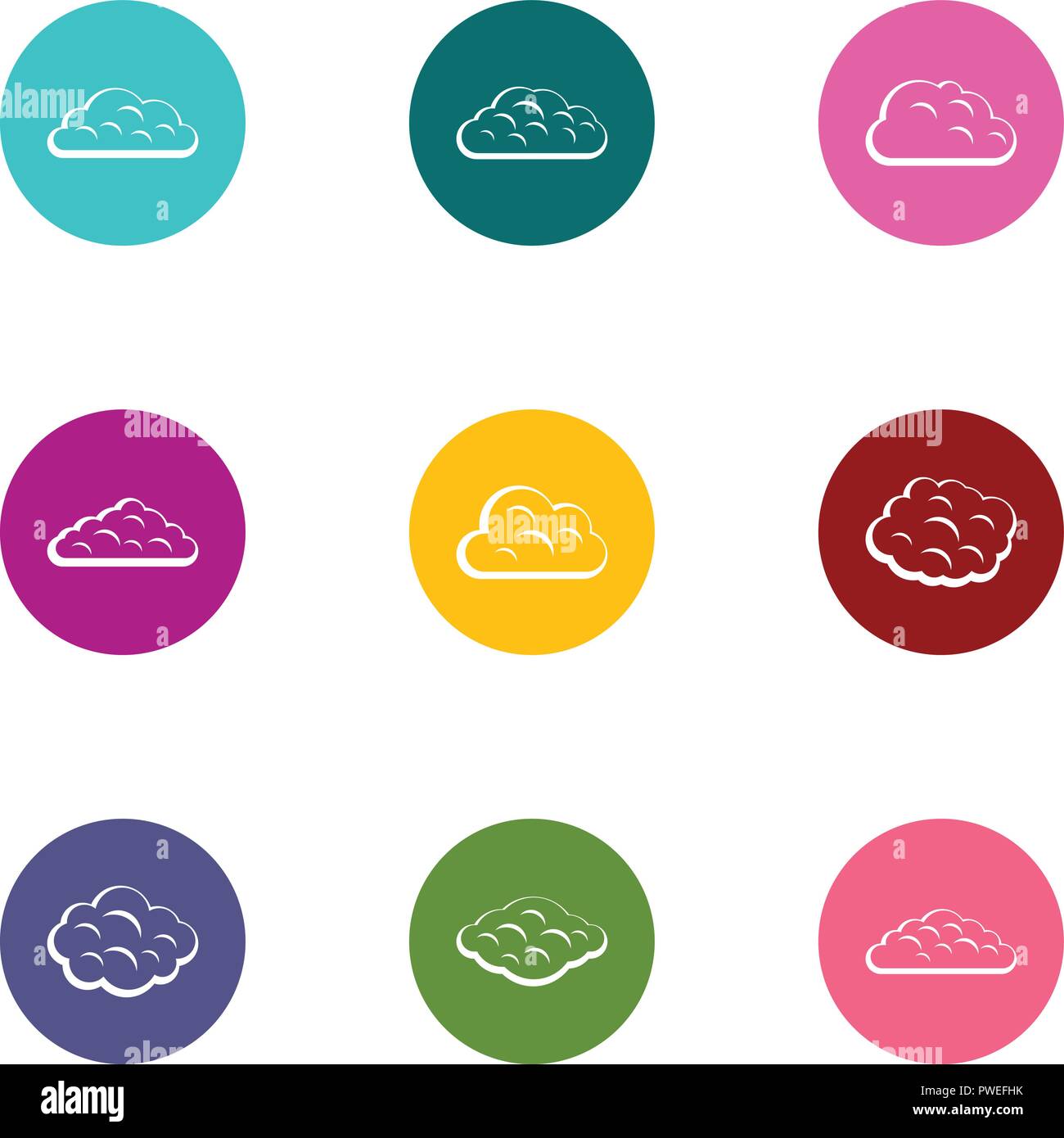 Fog icons set, flat style Stock Vector Image & Art - Alamy