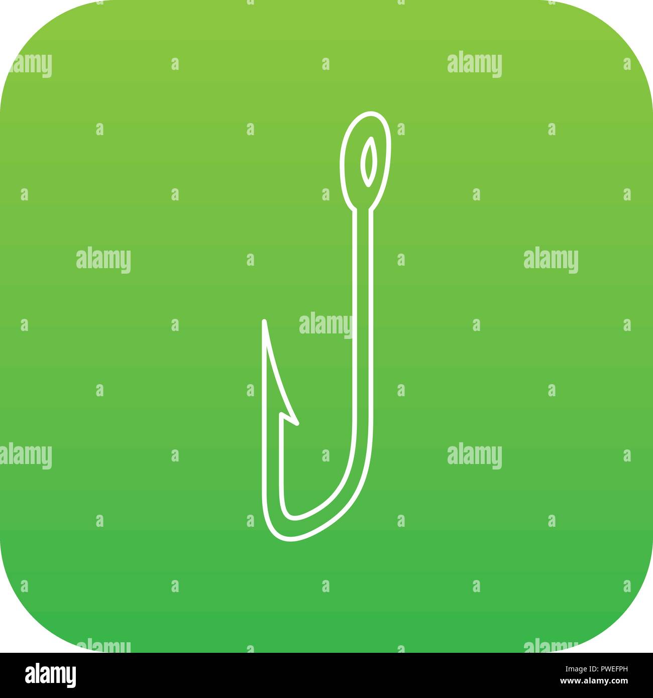 Fishihg hook icon green vector Stock Vector Image & Art - Alamy