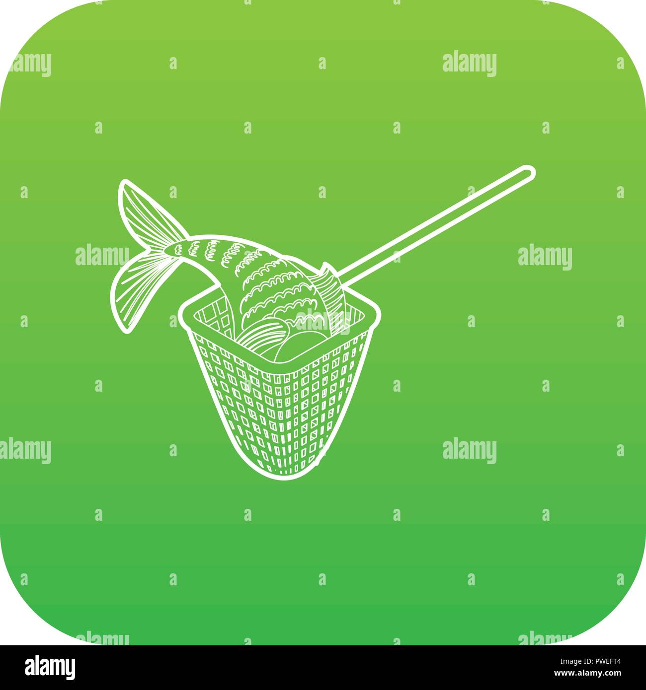 Fishing net icon green vector Stock Vector Image & Art - Alamy