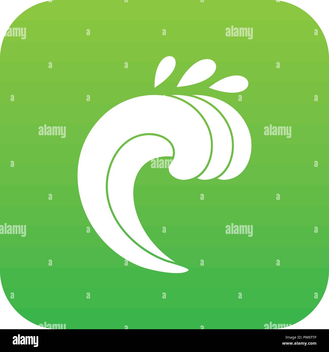 Large curling wave icon digital green Stock Vector Image & Art - Alamy