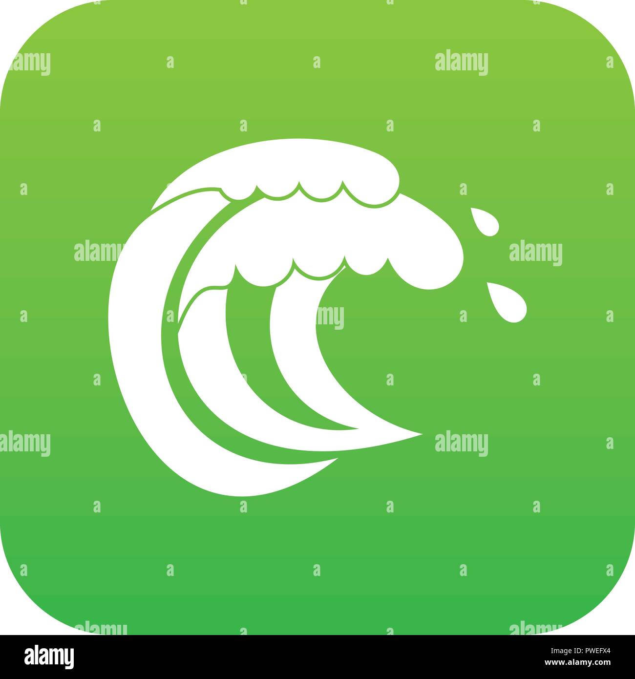 Wave of sea tide icon digital green Stock Vector Image & Art - Alamy