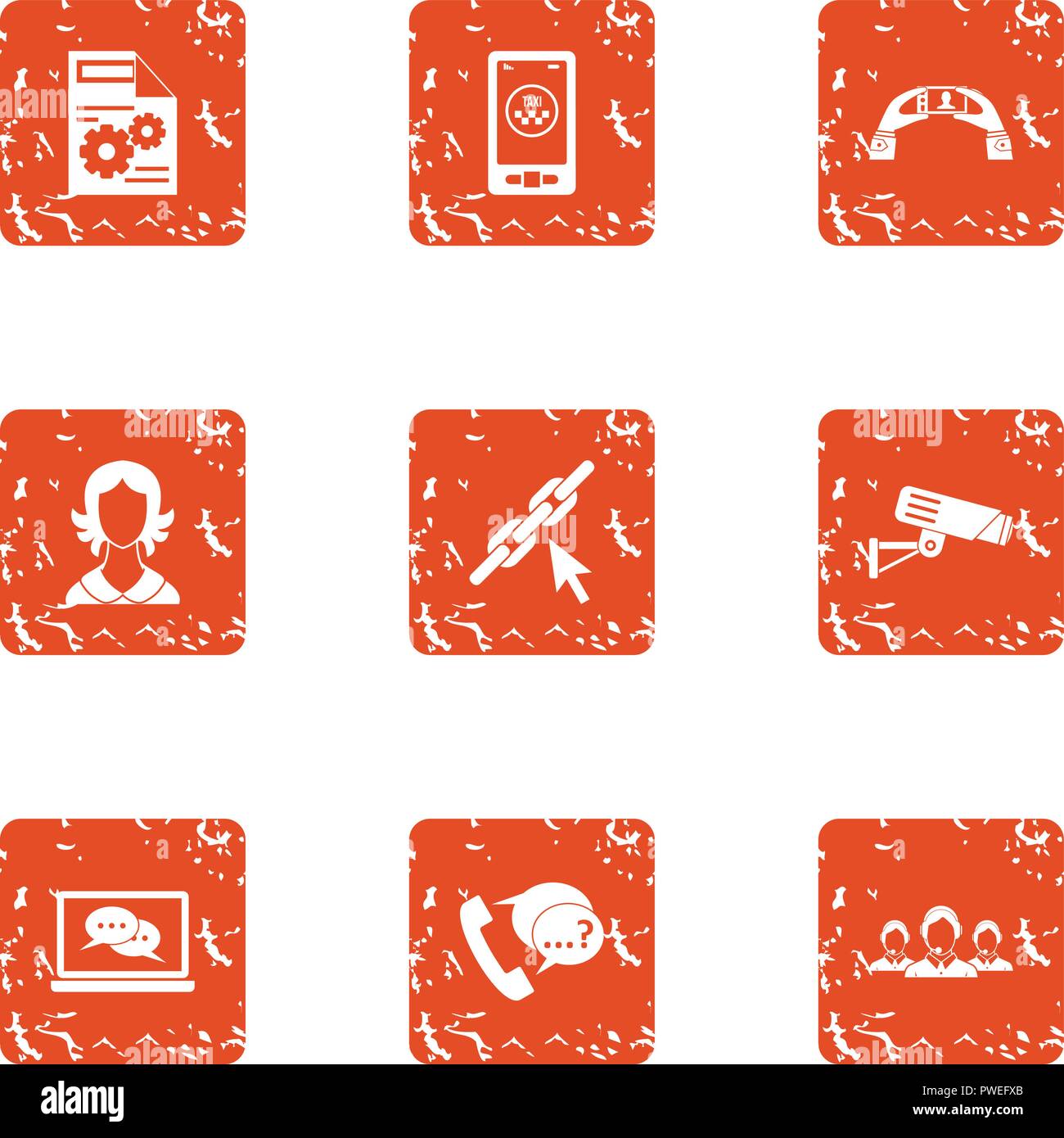 Talk master icons set, grunge style Stock Vector Image & Art - Alamy