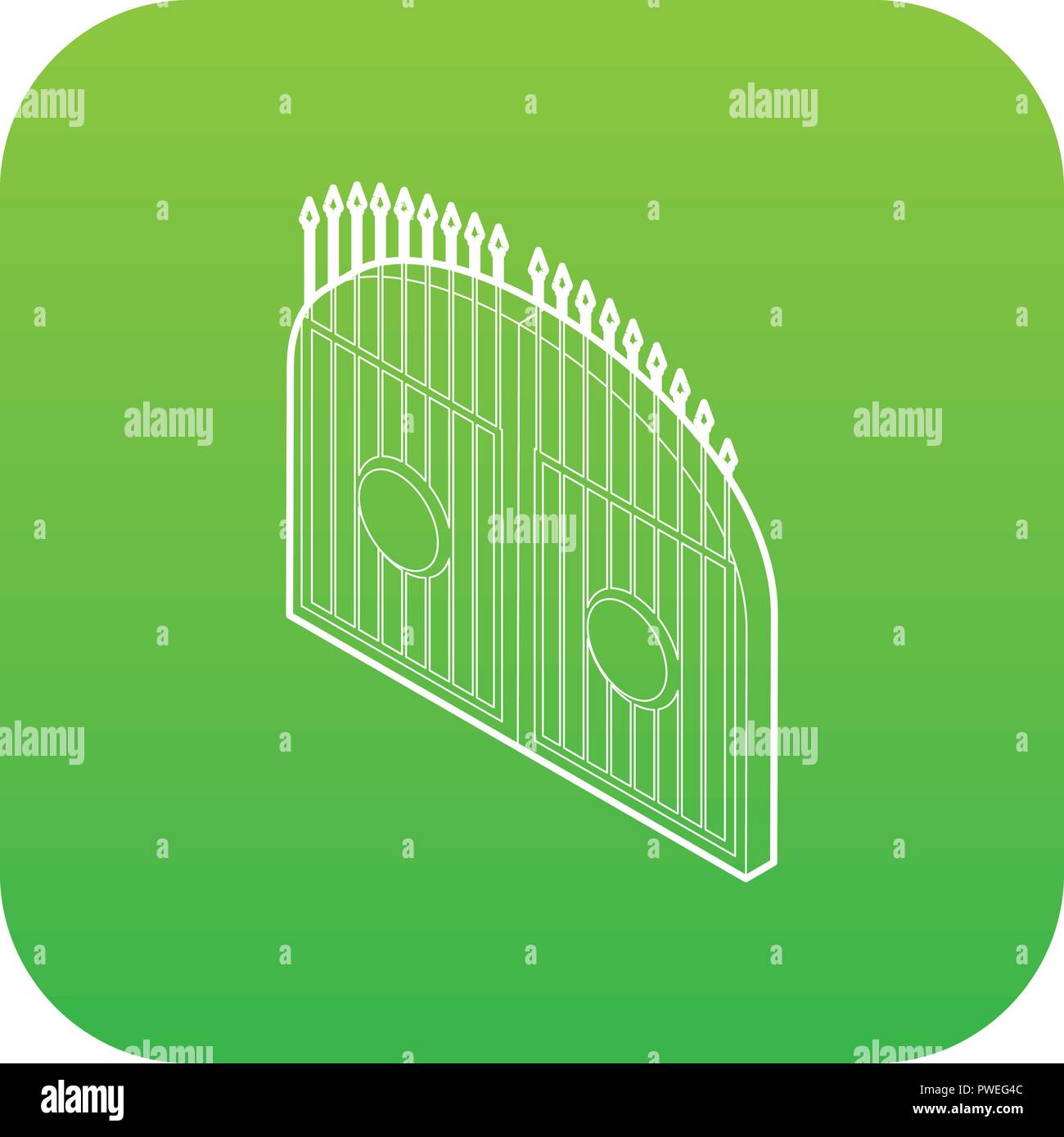 Gate icon green vector Stock Vector Image & Art - Alamy
