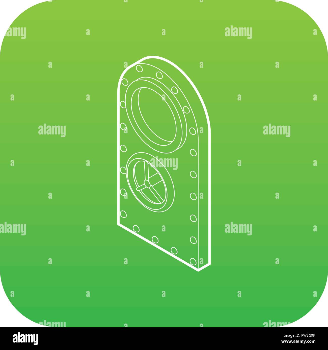 Safe door icon green vector Stock Vector Image & Art - Alamy