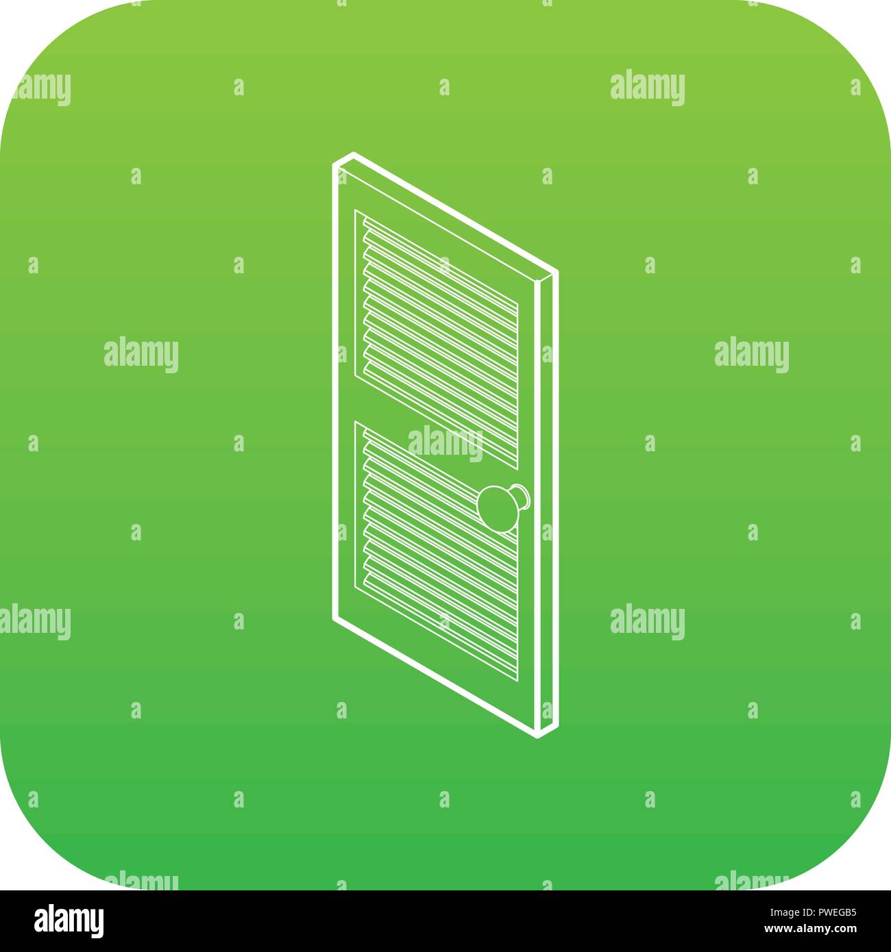 Door with horizontal vent icon green vector Stock Vector Image & Art ...