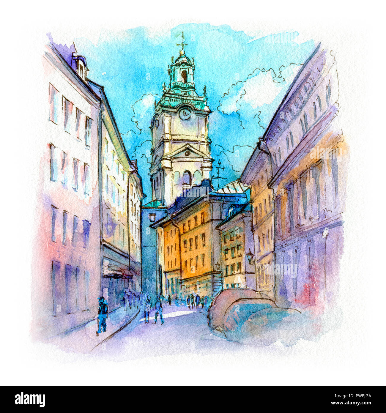 Cityscape view church st Cut Out Stock Images & Pictures - Alamy