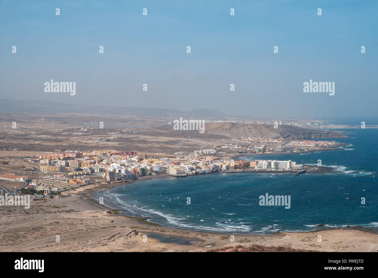 El Medano, city and beach aerial , Tenerife, Spain Stock Photo - Alamy