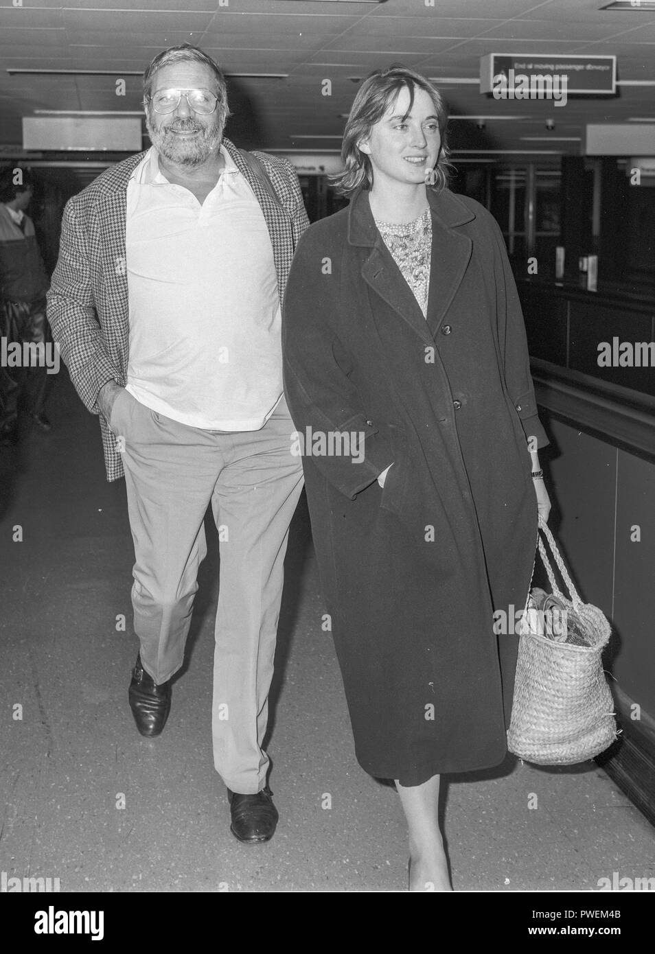 English Actor Oliver Reed and wife Josephine leaving Heathrow Airport ...