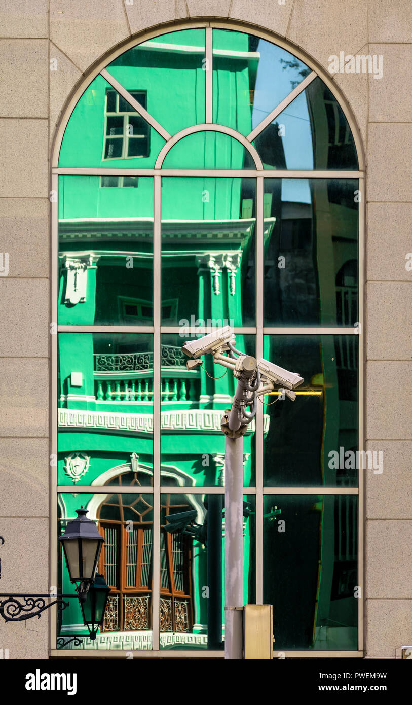 Security Cameras and Reflection in Macau Stock Photo - Alamy
