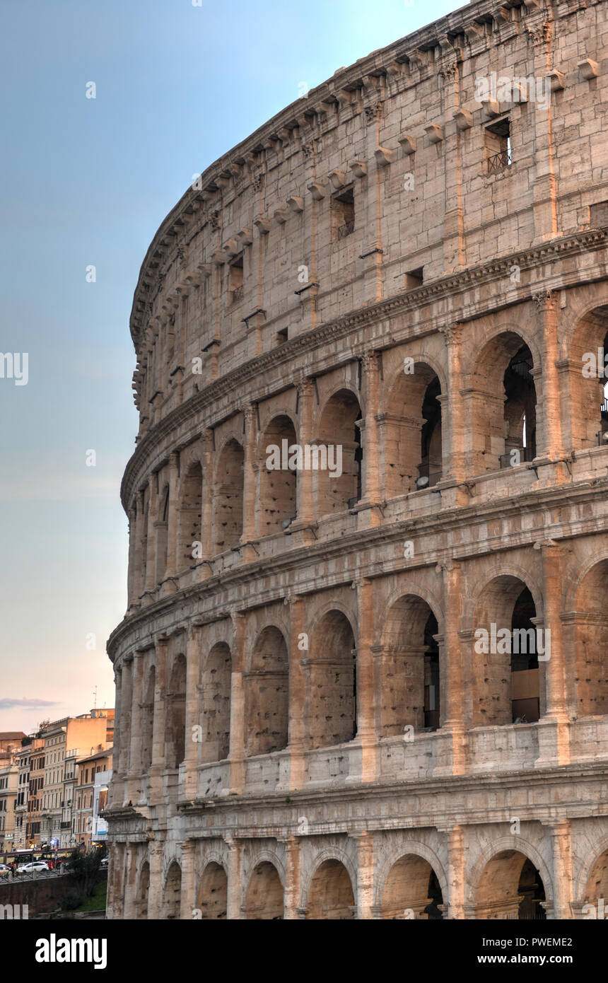Ancient Roman Colosseum at sunset in Rome, Italy Stock Photo - Alamy