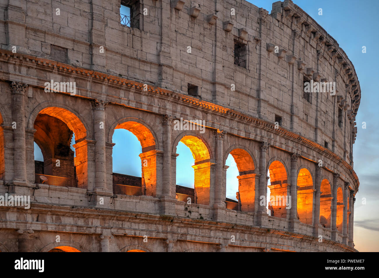 Ancient Roman Colosseum at sunset in Rome, Italy Stock Photo - Alamy