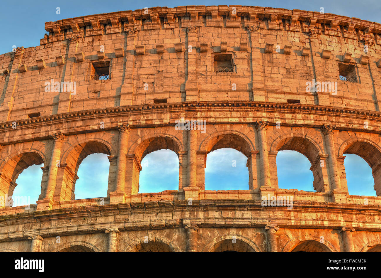 Ancient Roman Colosseum at sunset in Rome, Italy Stock Photo - Alamy