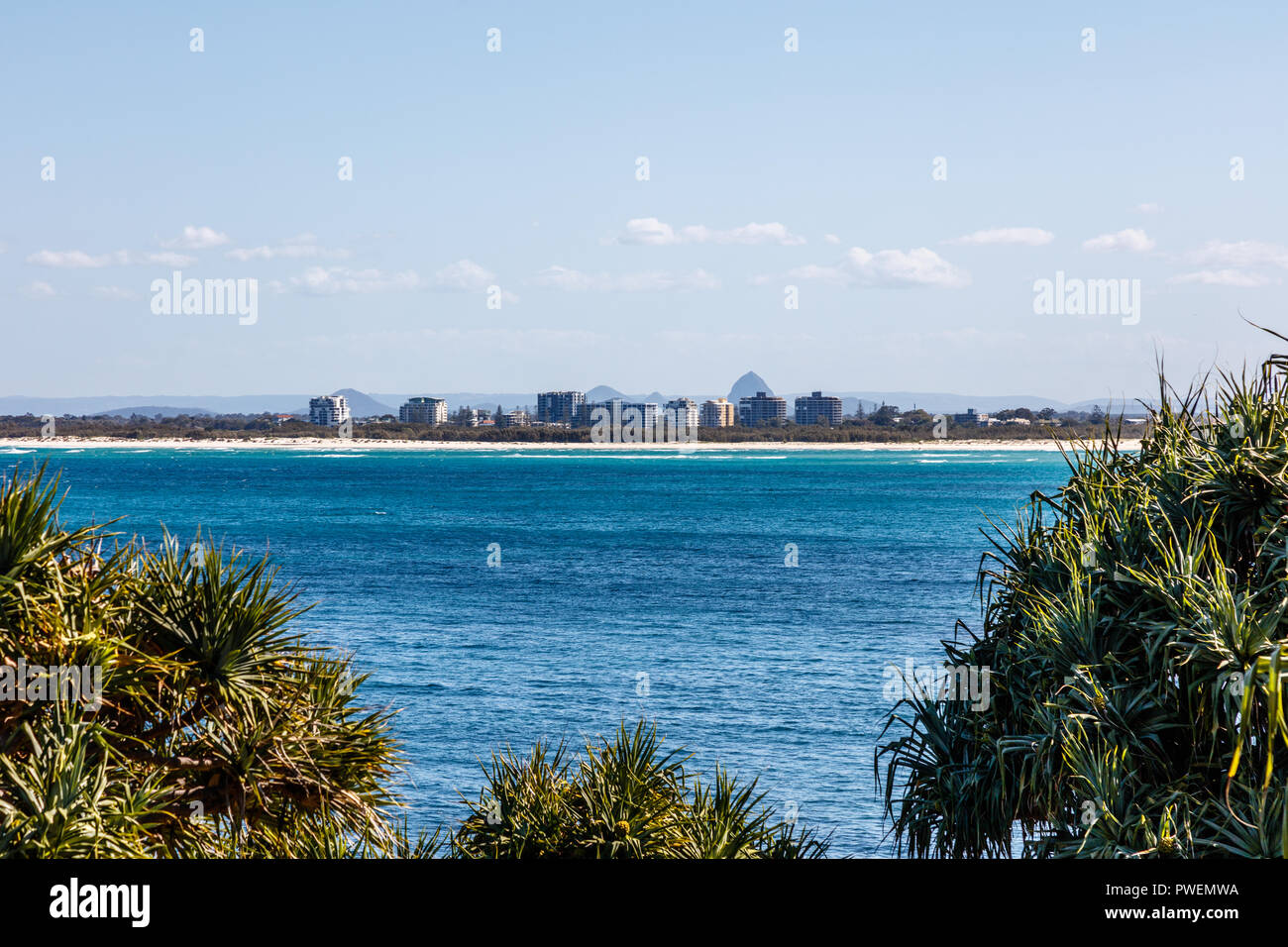 View of Golden Beach from King's Beach through the trees. Sunshine ...
