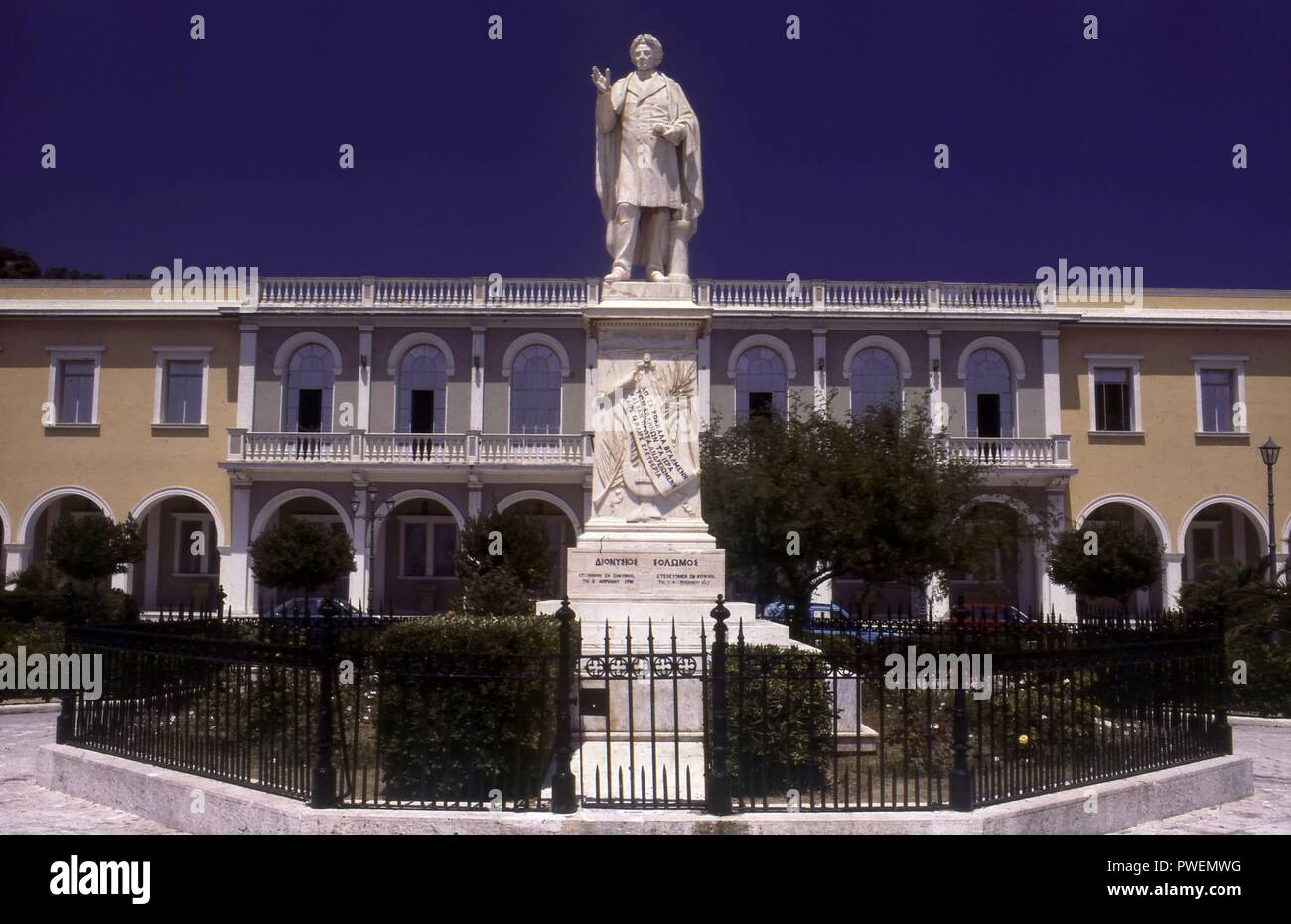 Statue of Dionysios Solomos at Platia Solomou square, Zakynthos Town ...