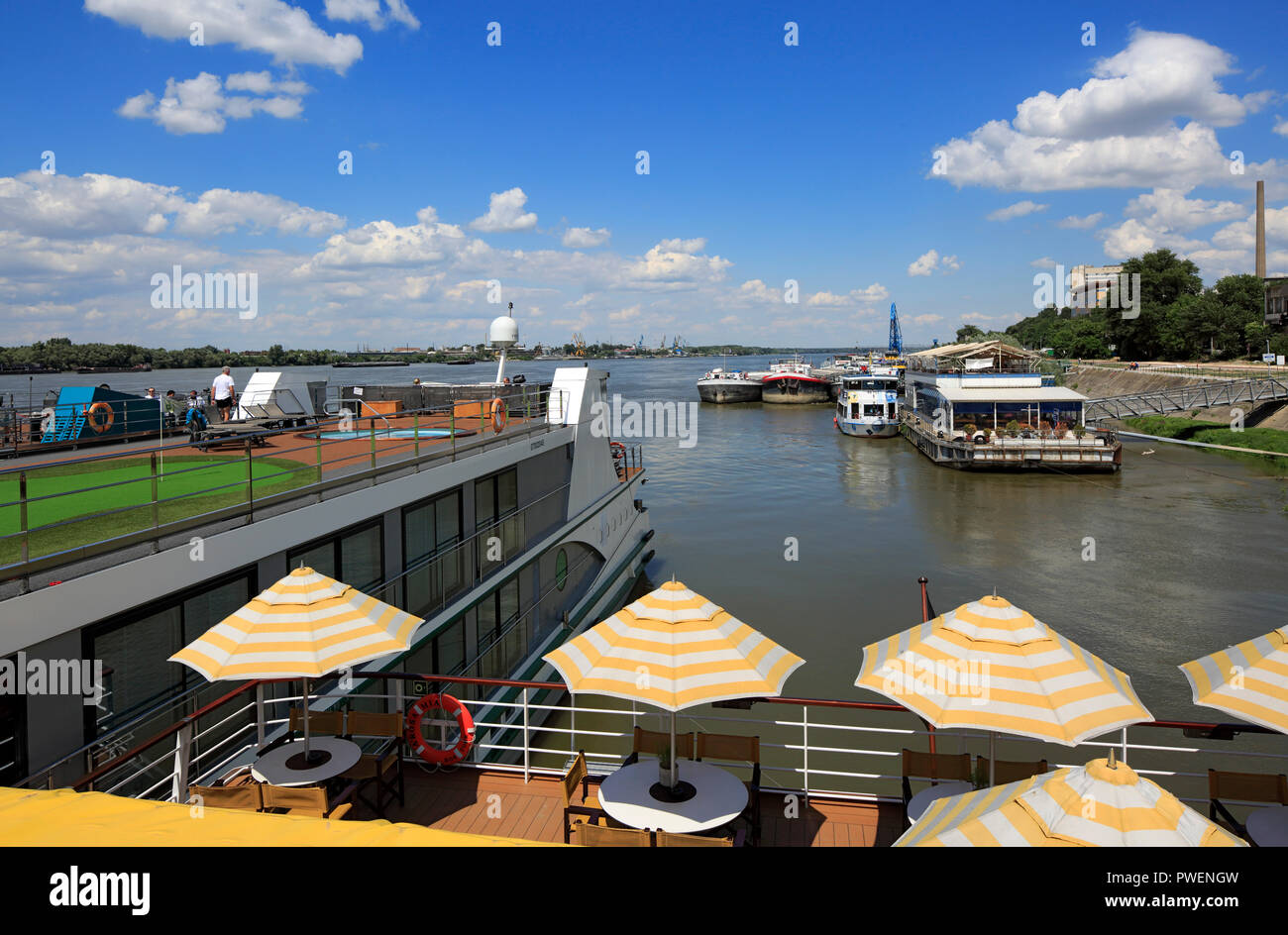 Danube with cargo ships hi-res stock photography and images - Alamy