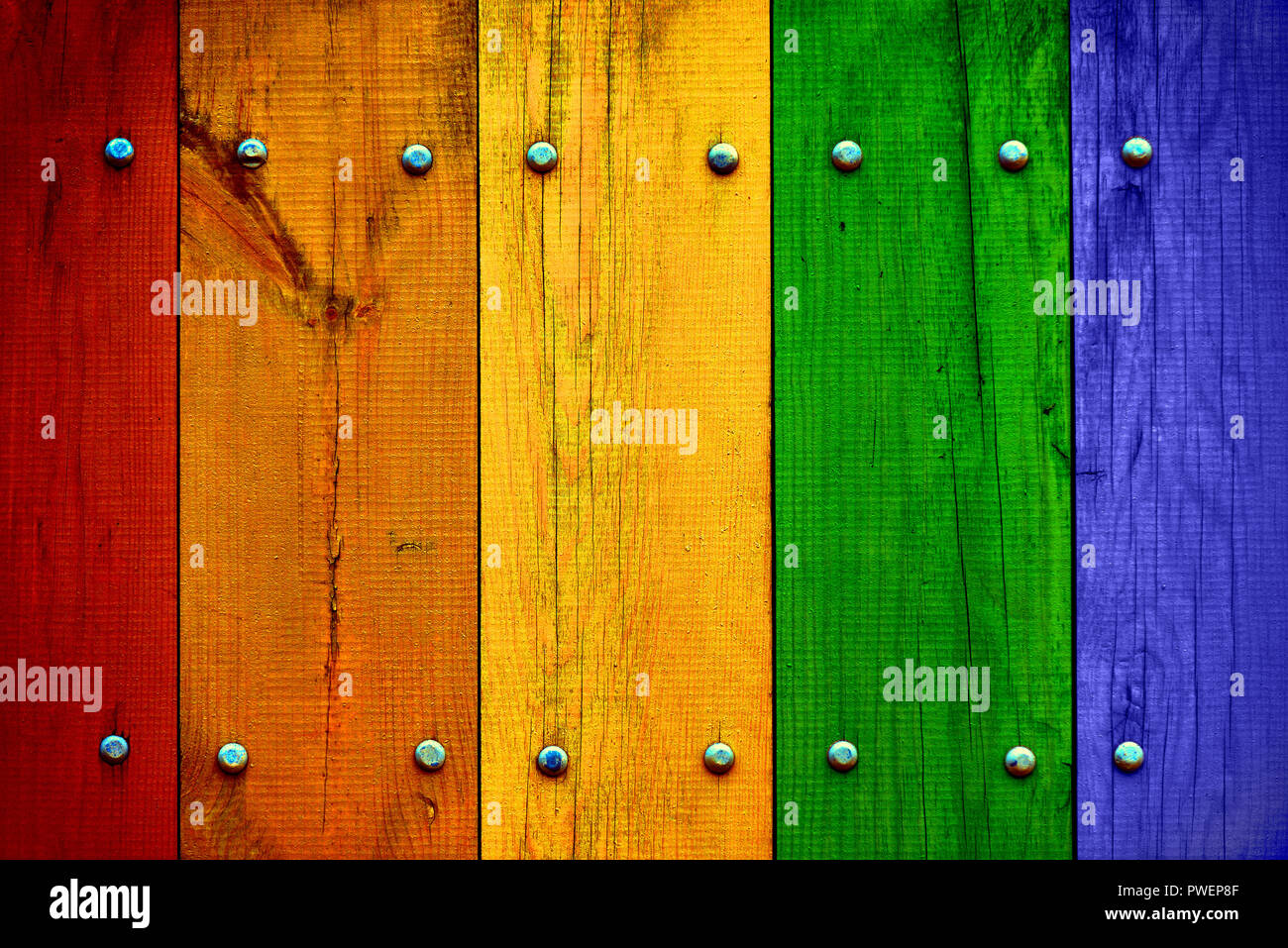 Bright multicolored wood planks as a background Stock Photo - Alamy