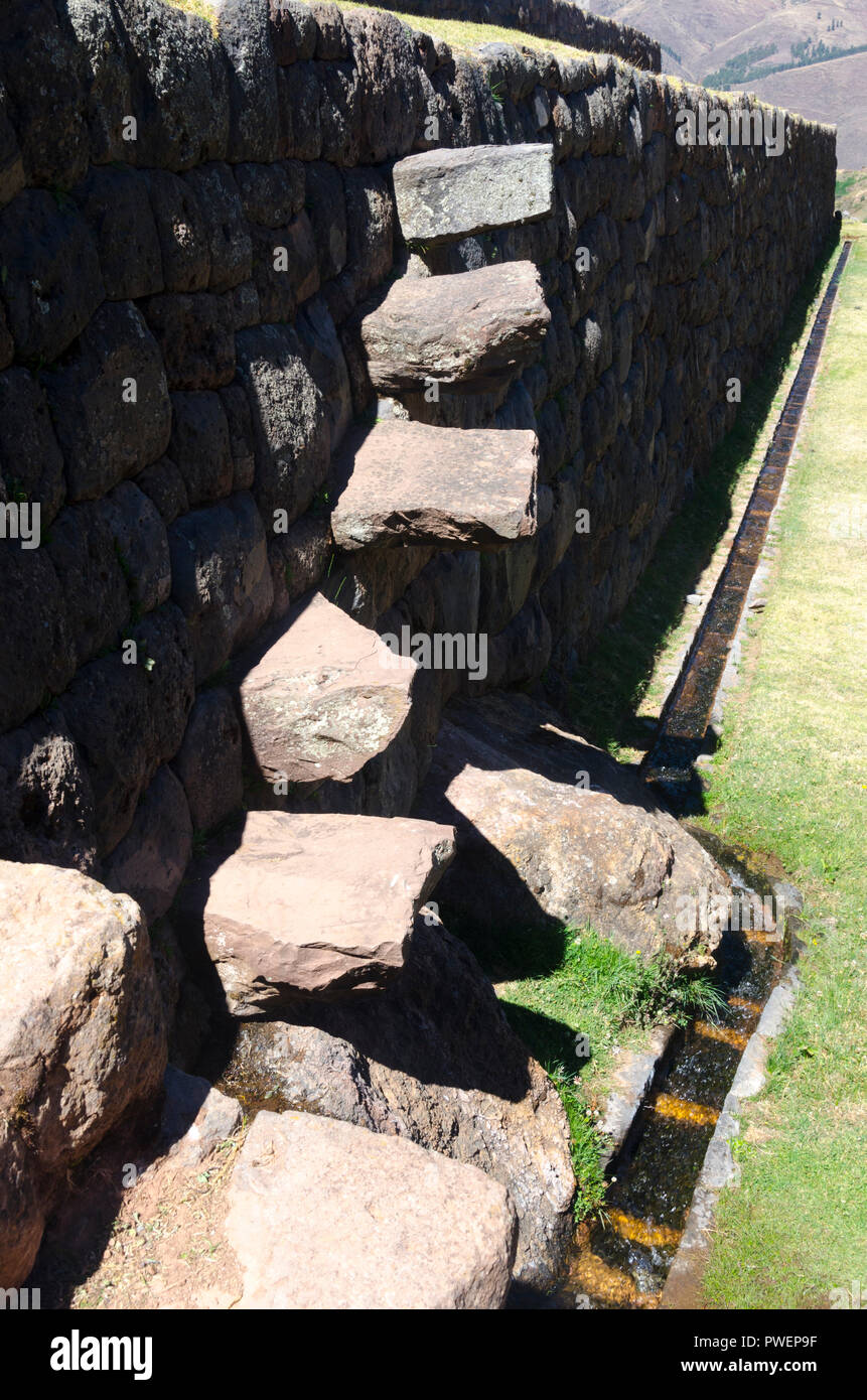 Steps at Inca ruins, Tipon, near Cuzco, Peru Stock Photo - Alamy