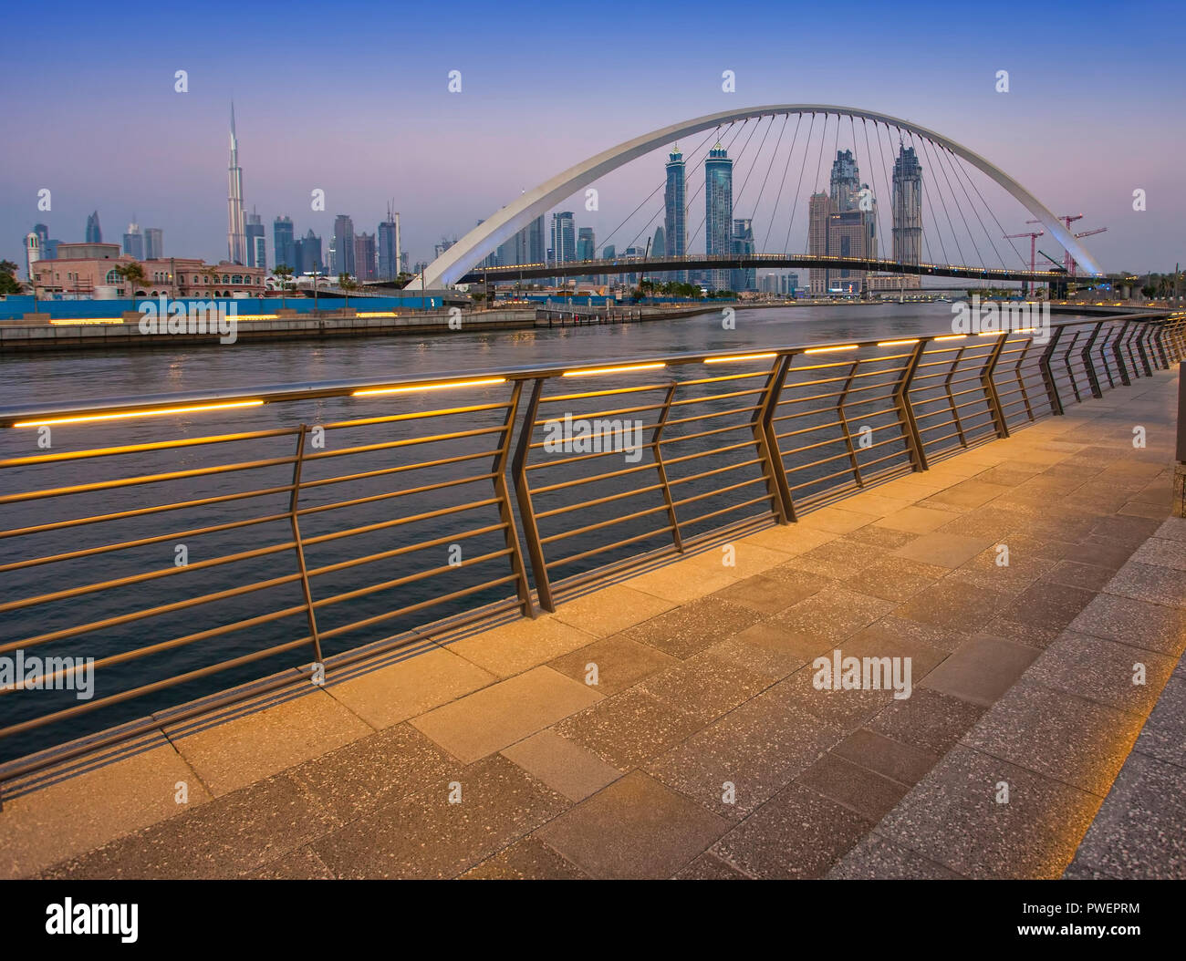 Tolerance bridge at night in Dubai city, UAE Stock Photo - Alamy