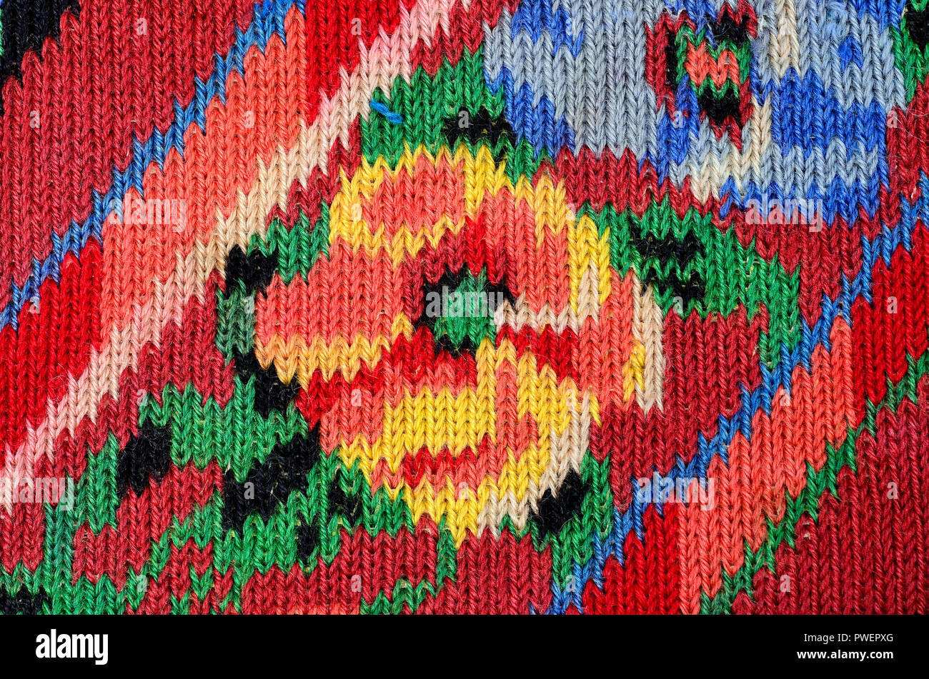 embroidery with woolen threads Stock Photo - Alamy
