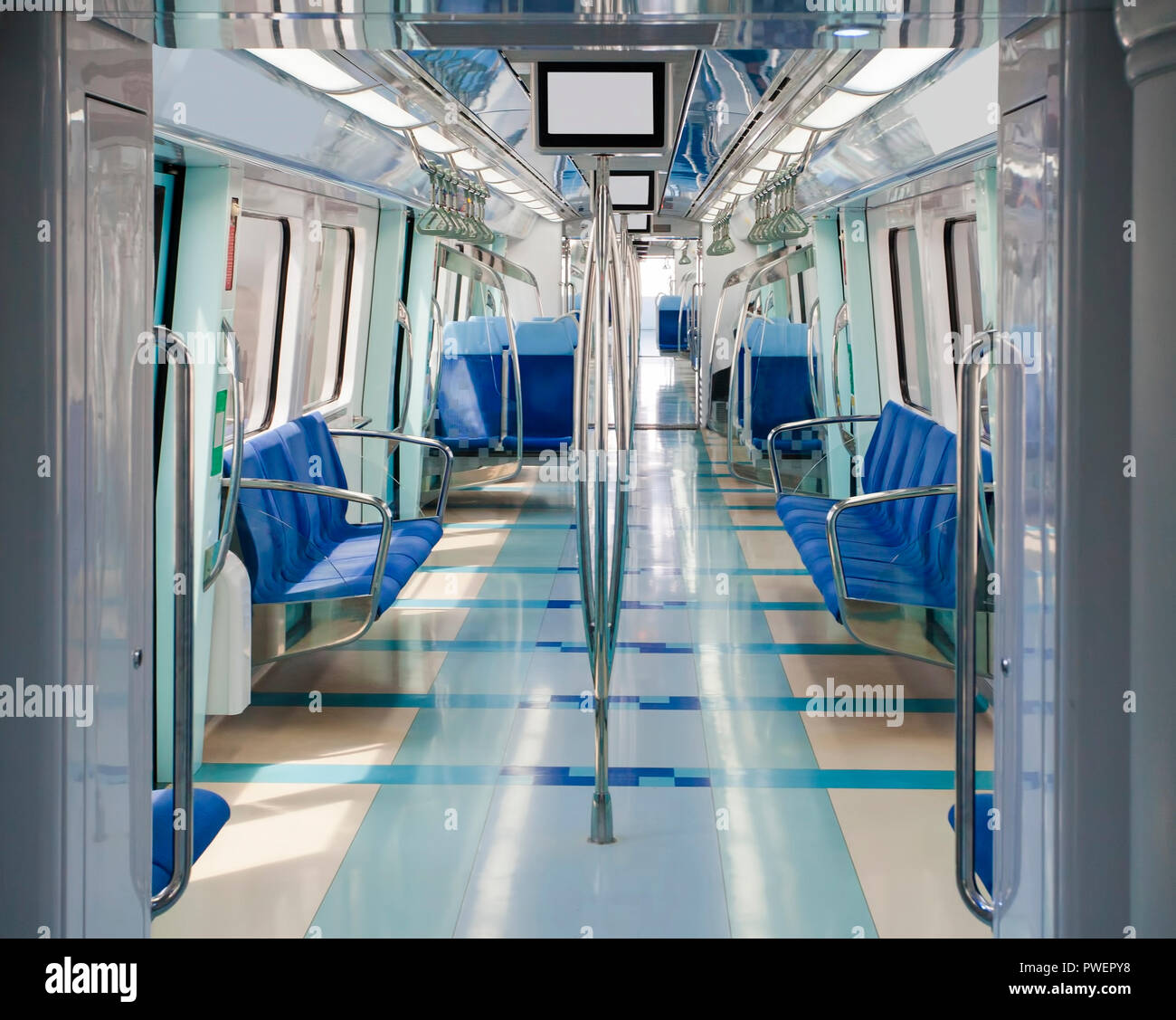 interior of empty metro or subway, modern and clean Stock Photo - Alamy