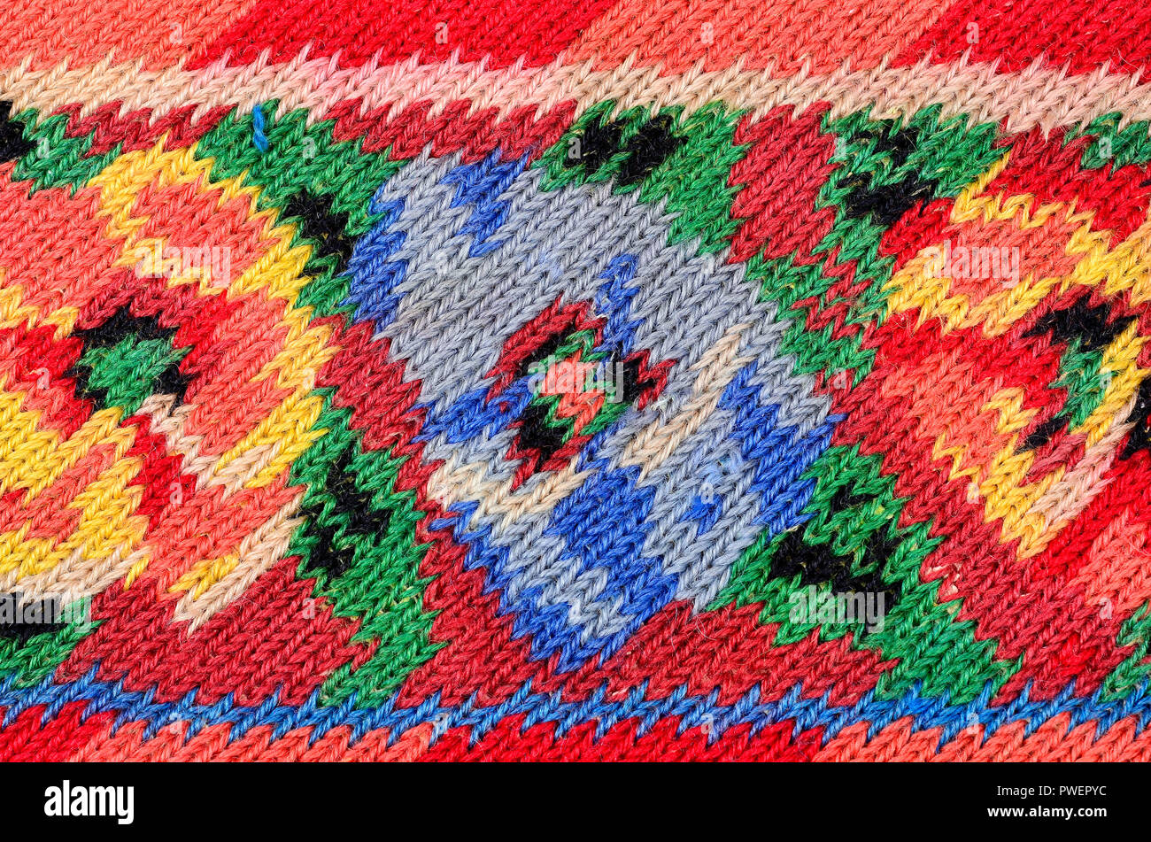 embroidery with woolen threads Stock Photo - Alamy