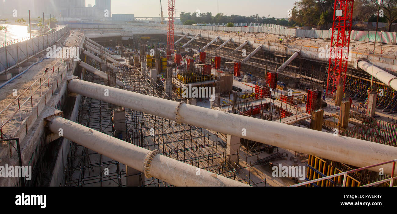 construction site for big building foundation Stock Photo - Alamy