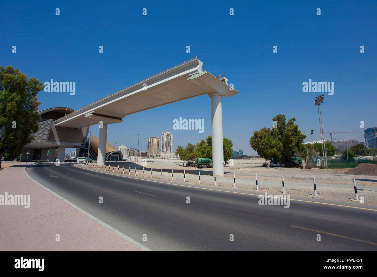 construction of track or bridge for metro station Stock Photo - Alamy