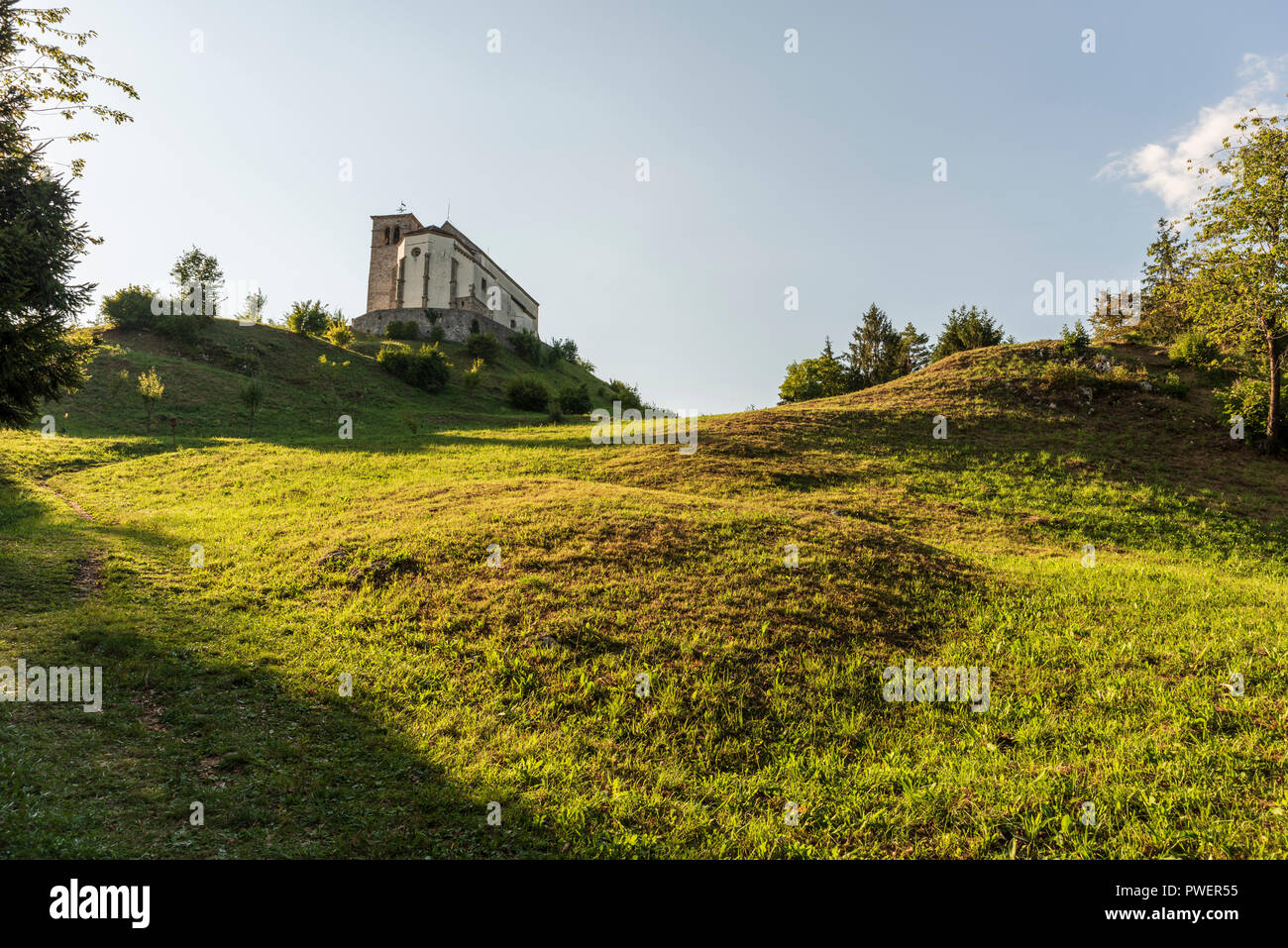 Church of San Floriano. Panorama of Illegio. Carnia, Friuli Stock Photo ...