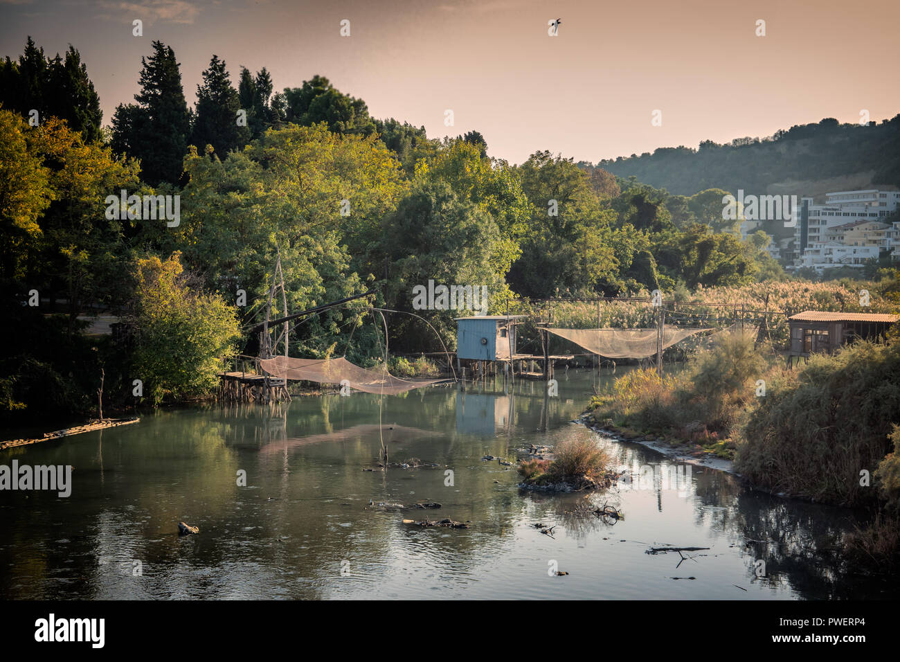 Local fishing nets at a laguna in Ulcinj, Montenegro Stock Photo - Alamy
