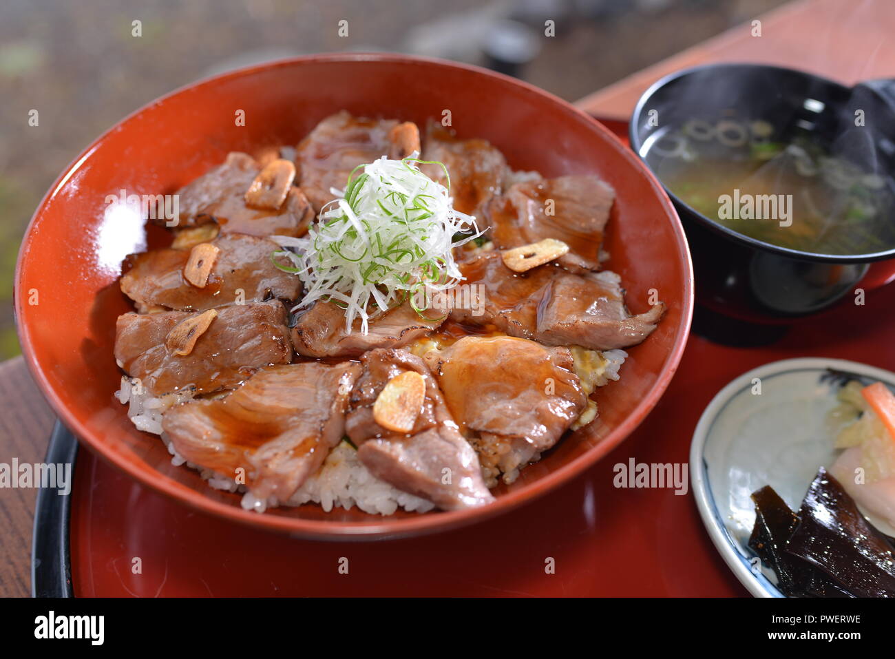 Japanese beef rice of Shoya-no Yakata Stock Photo - Alamy