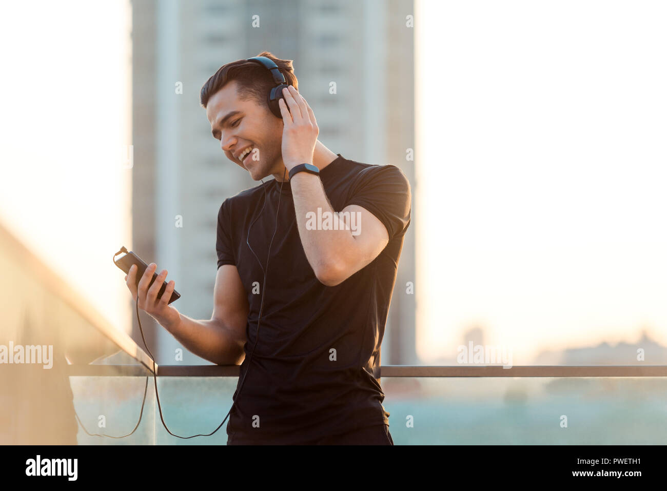 Man enjoying his favorite track Stock Photo - Alamy