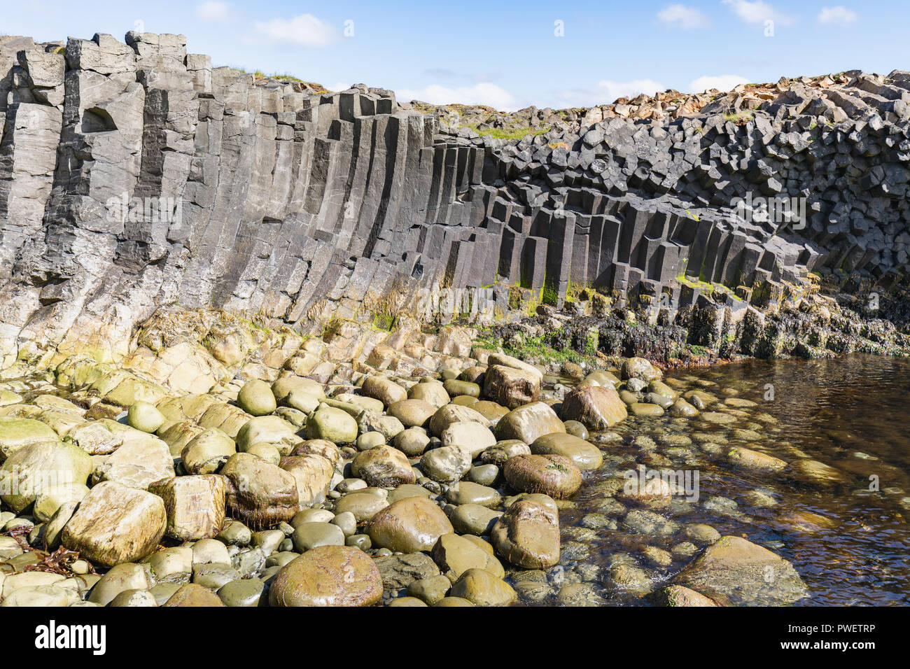 basalt stones in different colours on kalfshamarsvik on iceland Stock ...