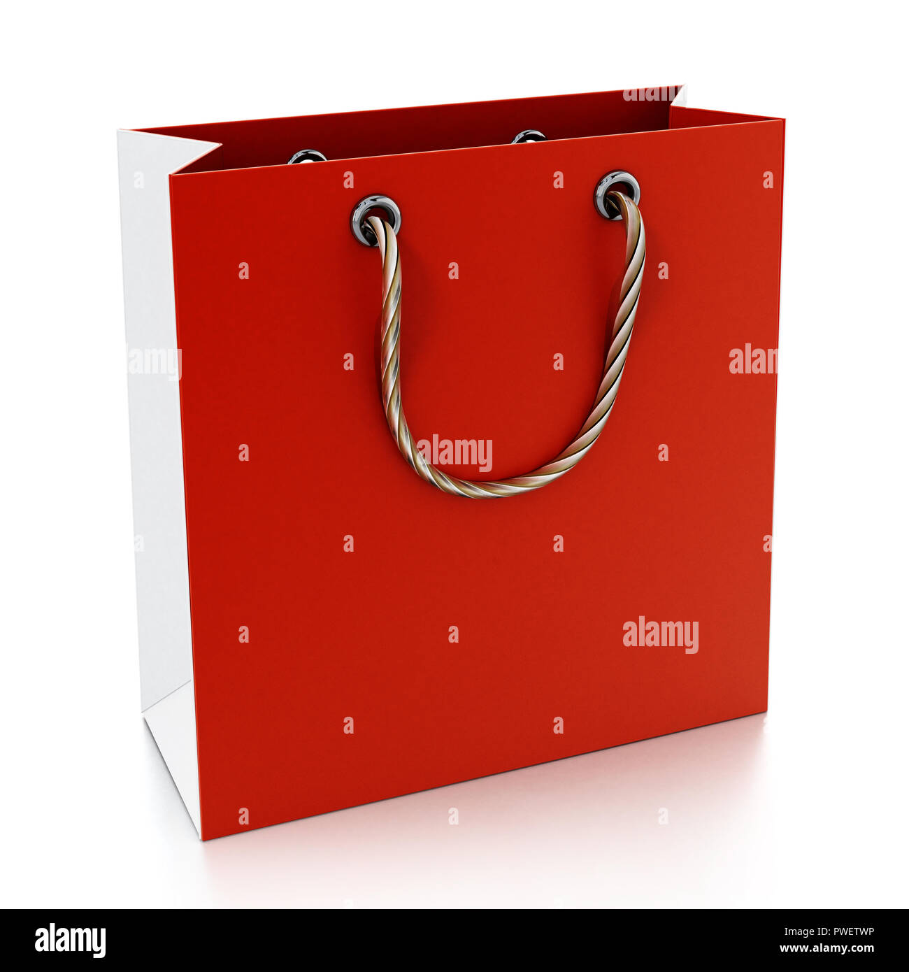 Red shopping bag isolated on white background. 3D illustration Stock ...