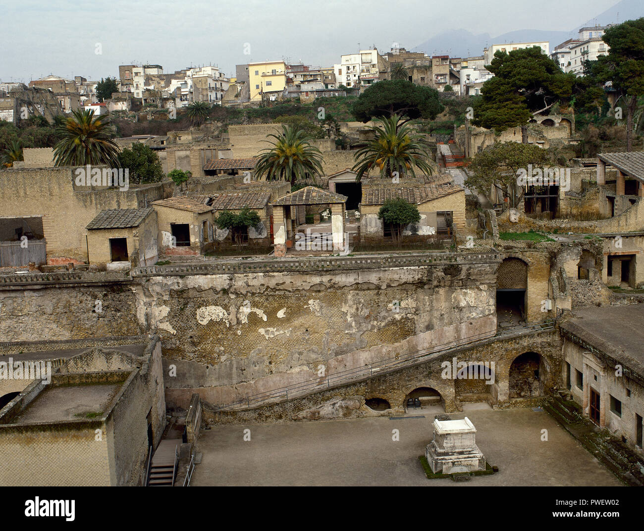 Herculaneum. Ancient Roman city destroyed by the eruption of the ...