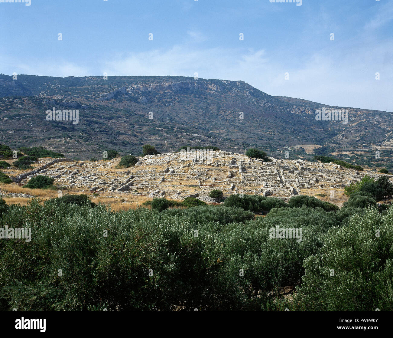 Greece. Island of Crete. Gournia. Panoramic view of this Minoan ...