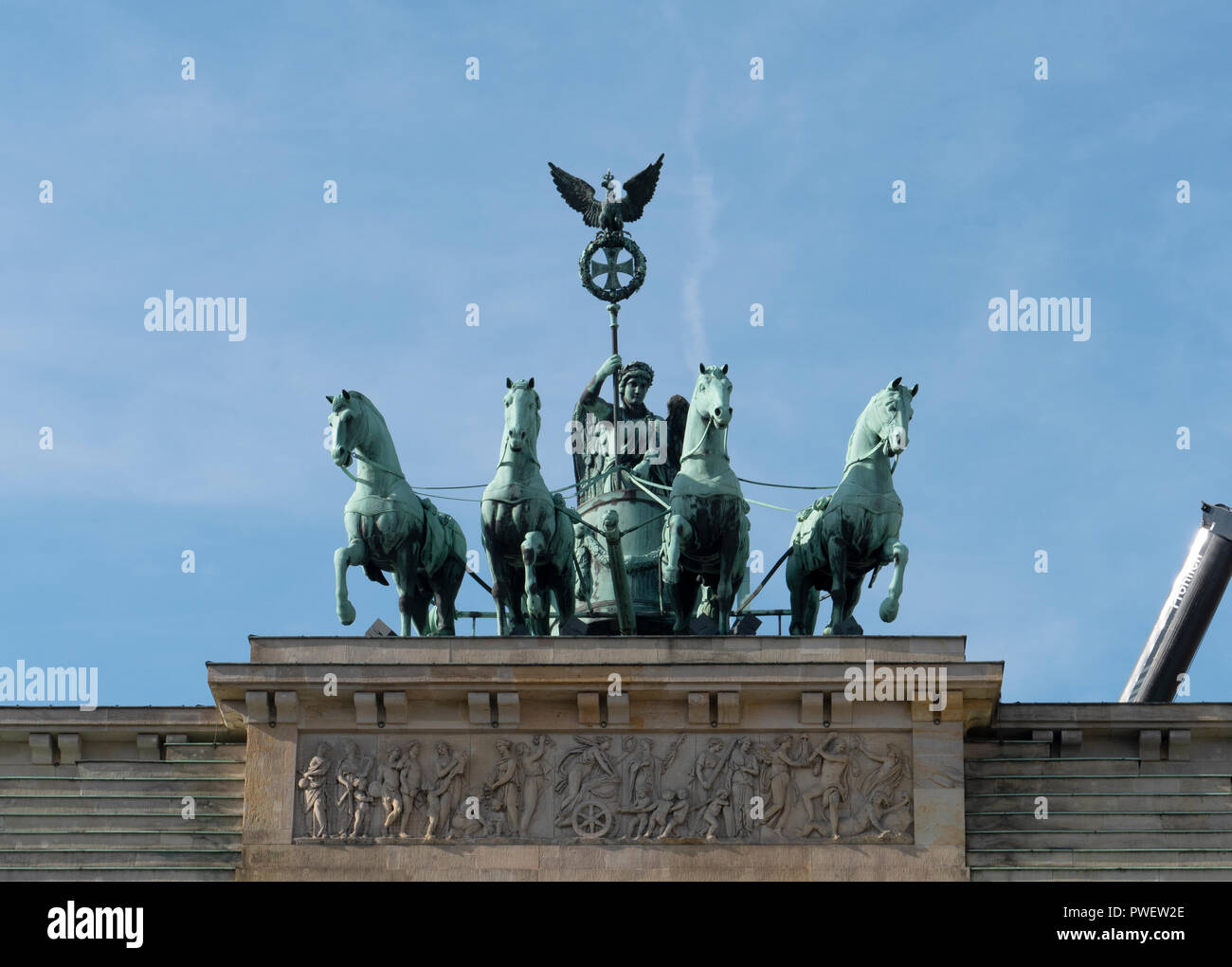 Quadriga scalped by Johann Gottfried Schadow on top of the Brandenburg ...