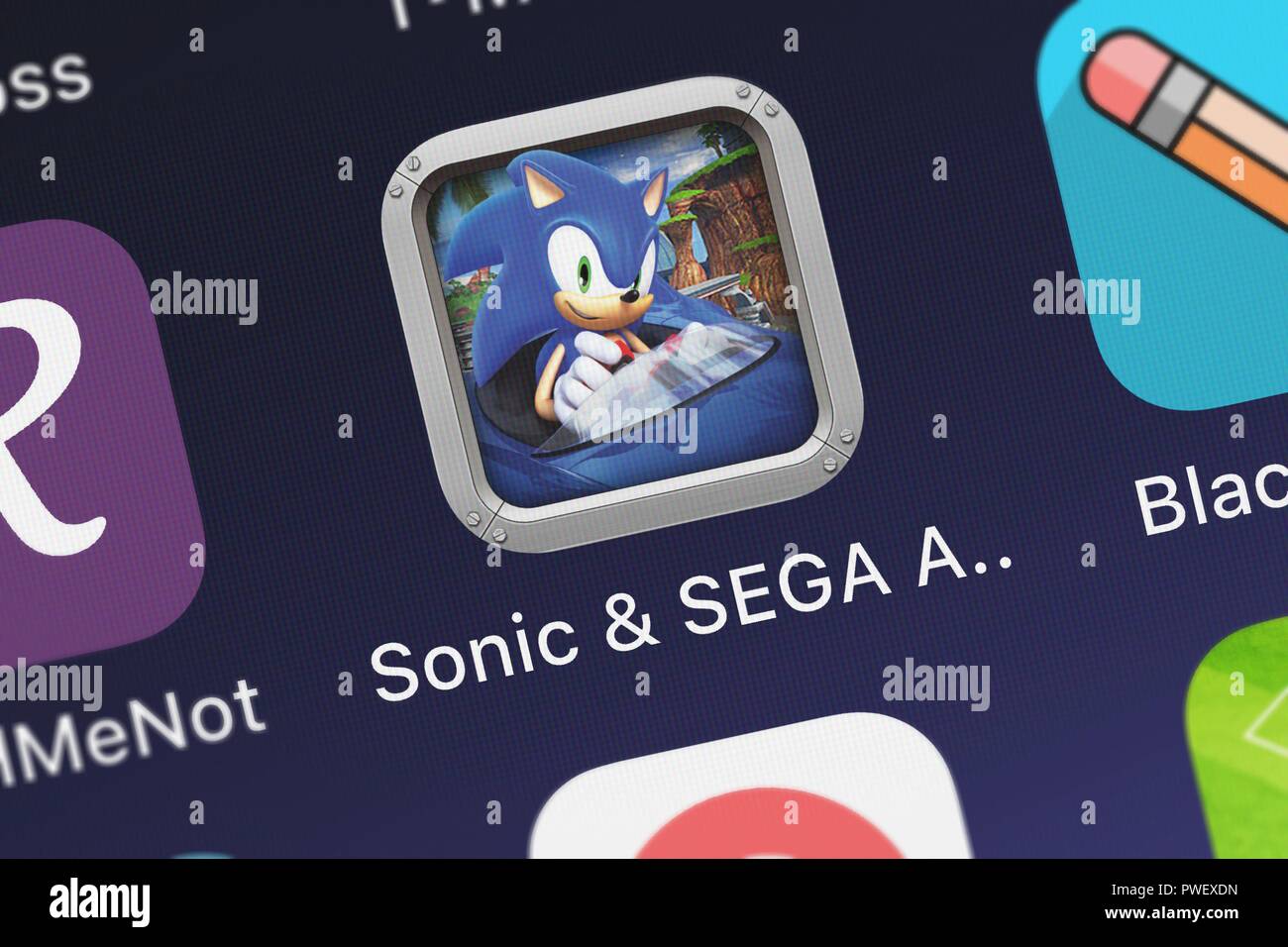 London, United Kingdom - October 15, 2018: The Sonic SEGA All-Stars ...