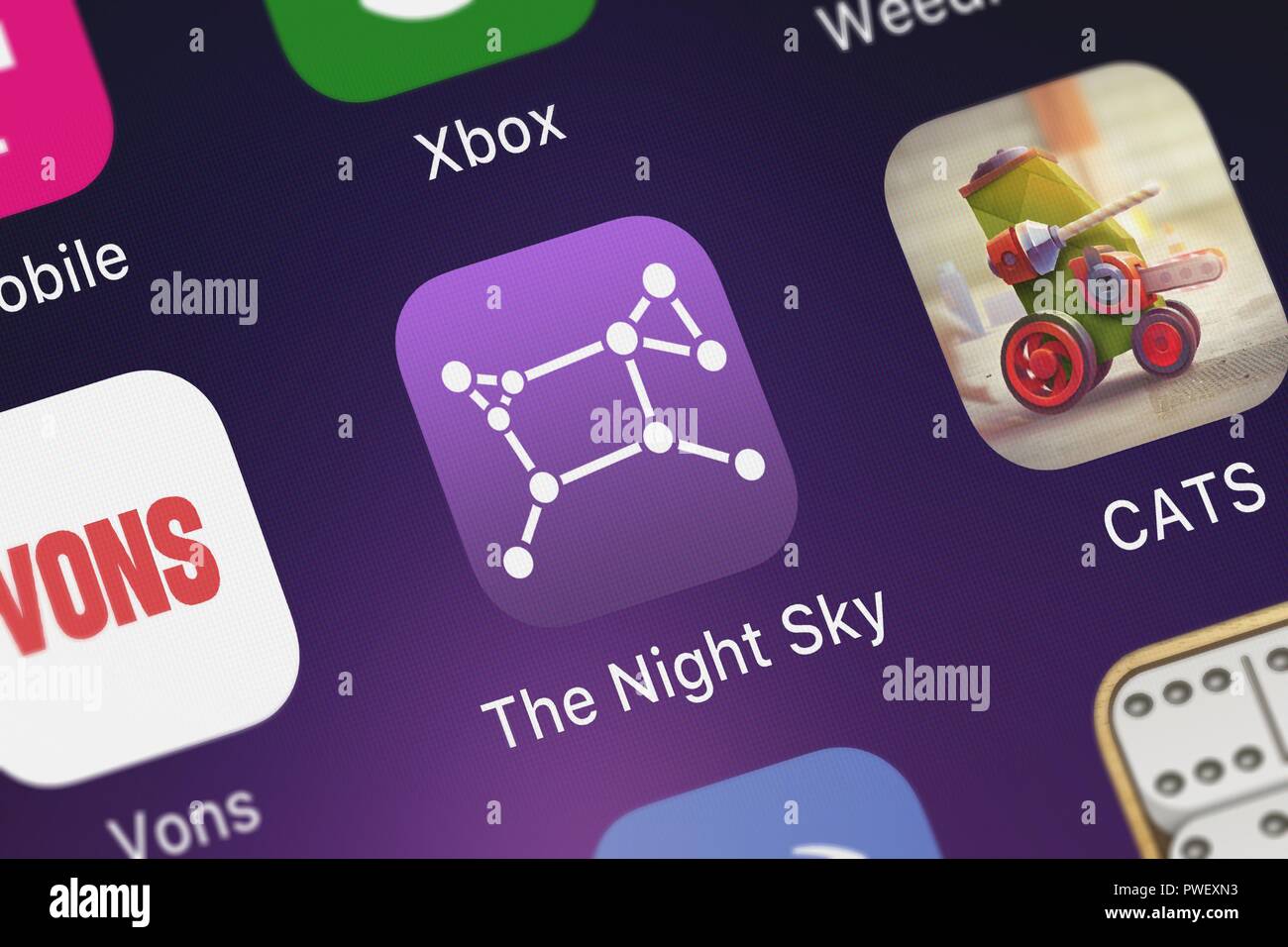 London, United Kingdom - October 15, 2018: Screenshot of the mobile app ...