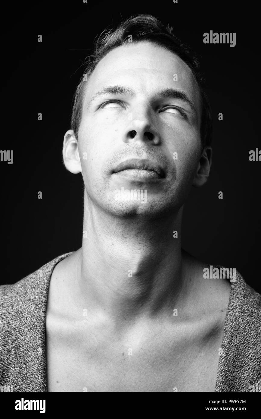 Scary man face in Black and White Stock Photos & Images - Alamy