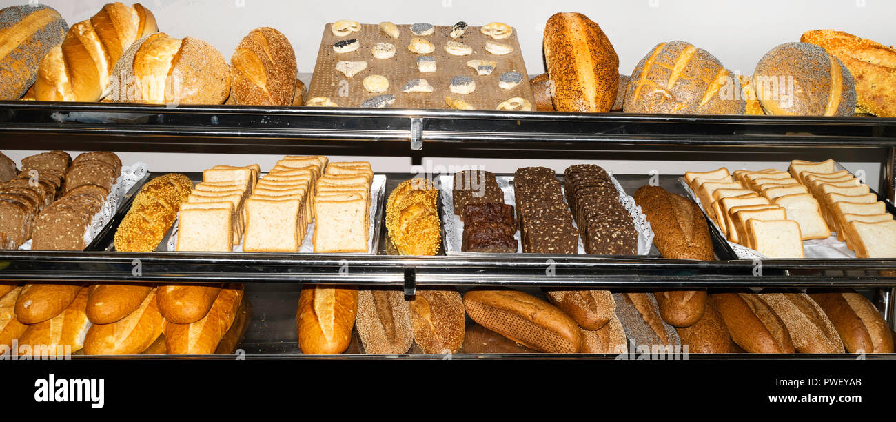 bakery shopping, Top view of assortment of different kind of cereal ...