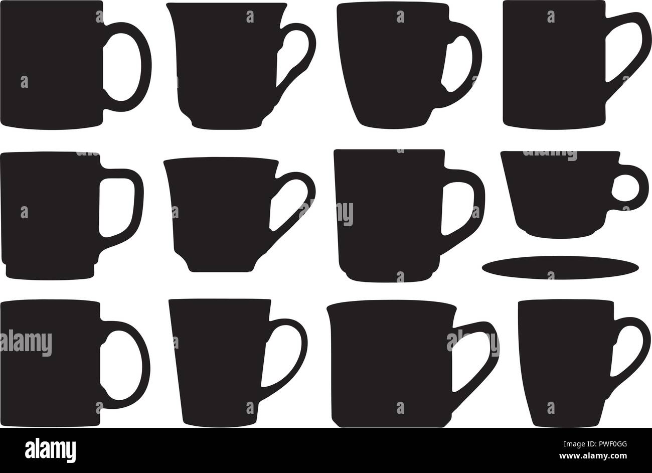 Different cups set on Stock Vector Images - Alamy